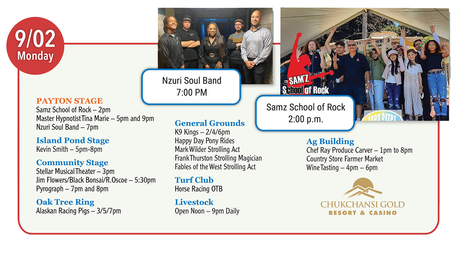 Daily Schedules - Monterey County Fairgrounds